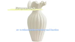 Ruffled Rim Ceramic Vase for Modern Home Decor