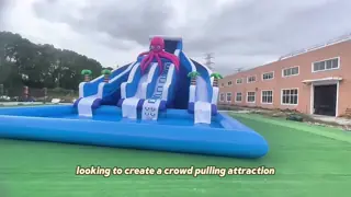 Outdoor Inflatable Slide With Pool Commercial Grade Water Slide For Rental Business And Party Events