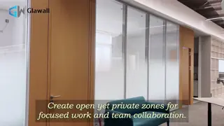 Privacy-Focused Office Partition | Framed Glass + Solid Wooden Door Design