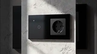 Smart Switch Socket Black Glass Voice Control