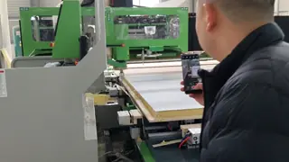 Trailer cabin panel engraving machine.
