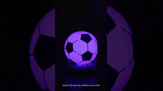 Glowing Inflatable Soccer Ball, Light Up Blow Up Football for Night Outdoor Fun