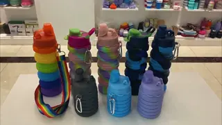 Factory Direct Sale Outdoor Sports Silicone Folding Water Cup, Telescopic Silicone Cup, Portable Col