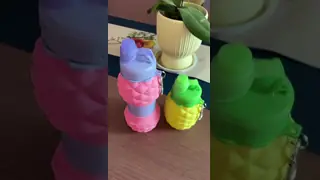 New Platinum Silicone Foldable Cup, Pineapple Shape Telescopic Water Bottle For Kids Outdoor Sports