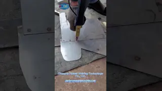Welding stainless sheet with handheld spot welding machine