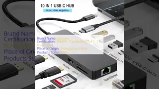 0 In  USB C Hub Dual K 60Hz HDMI Adapter