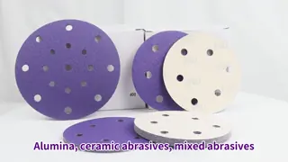 HUNTKING HK238T Purple Sanding Discs: 5/6 Inch Hook & Loop Anti-Clog Sandpaper for Automotive