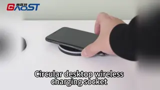 Round Power Grommet With Wireless Charging Lid，1 French Outlet+30W A+C Charging+15W QI Fast Charging