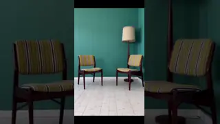 Solid Wood Upholstered Armchair with Colorful Striped Linen | Modern Dining & Lounge Chair
