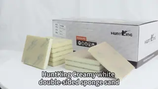 HUNTKING Beige Double-Sided Wet & Dry Abrasive for Car Coating & Metal Polishing,Sponge Sandpaper