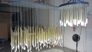 View OEM LED Glass Flower Ceiling Light Soft Brightness Wear Proof Demo