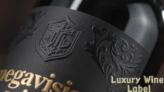 black hot stamping gold foil luxury texture paper wine label
