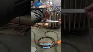 Welding the stainless steel with vertical seam welder