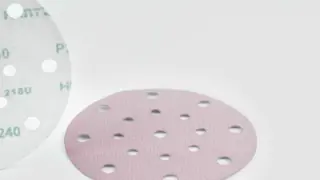 HUNTKING HK218U Pink Sanding Discs: Anti-Clog Sandpaper for Automotive & Wall Finishing