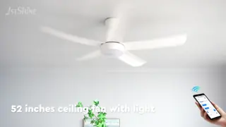 Modern White Ceiling Fan Quiet LED Light