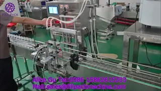 2265 J40 Linear Split-Body Wide-Mouth Glass Bottle 2-Head Magnetic Pump Filling and 4-Wheel Capping