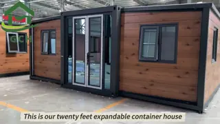 20FT expandable container house a large-eye wood grain metal carved panel