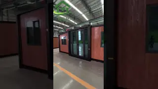 20FT expandable container house | black frame wood grain panel