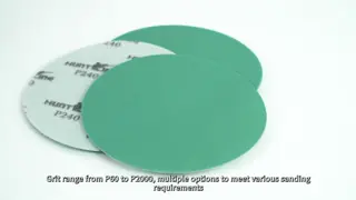 HUNTKING 312 Green Polyester Film Sanding Discs: Hook & Loop Wet/Dry Sandpaper for Wood, Automotive