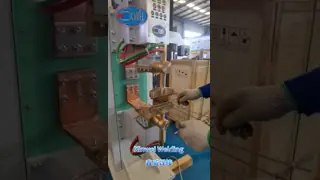 Test welding of stationary row welding machine