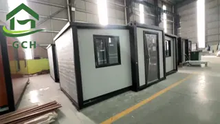 10FT expandable container house |grey mental carved board