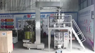 Granule packing machine with multi head weigher