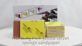 HUNTKING Pink Sponge Sandpaper | 100x75mm for Car Paint & Plastic Polishing