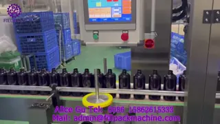 2240 J120 Linear Tracking Automatic Piston 4-Head Filling and 8-Wheel Capping Production Line
