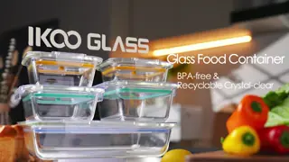 glass food storage container with vacuum lid