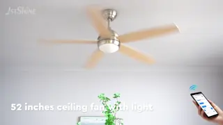 Quiet Modern Ceiling Fan 52 Inch Wood Blades