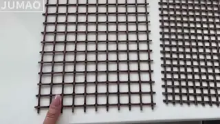 Real shot video of copper red metal mesh panel