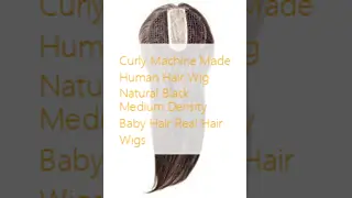 Curly Human Hair Wig Natural Black