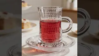 Elegant Turkish Tea Set Lead Free Crystal Glass 12 Piece