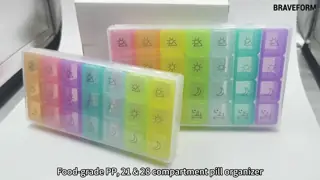 Weekly PP Plastic Pill Organizer with 21 & 28 Compartments