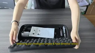 2-in-1 Smoke & Heat Detector Tester, 31cm-2m Telescopic Pole, Intelligent Control
