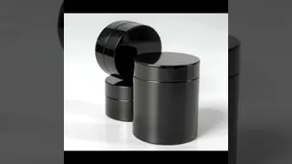 Black plastic jar