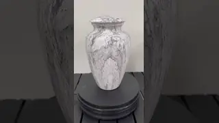 Durable Metal Human Ash Urn with Marble Effect Finish