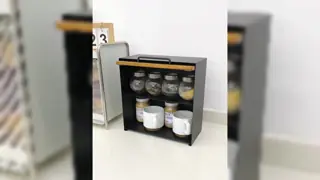 Stylish Black Iron Wood Shelf