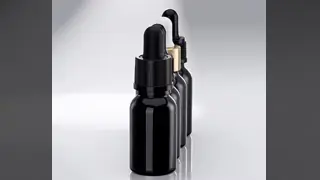 Black glass bottles