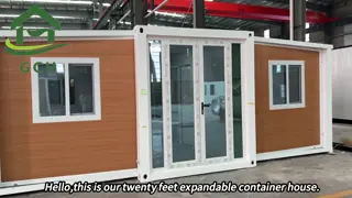 20ft expandable container house |wood grain metal carved boards