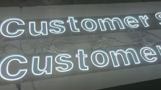expose neon channel letter sign for outdoor