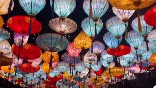Vibrant Hand-Painted Silk Lanterns Light Up the Night Sky