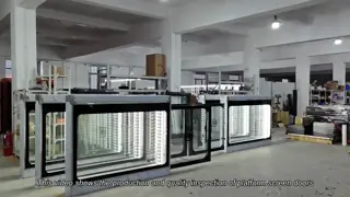 Video demonstration of platform screen doors production and quality inspection procedure.