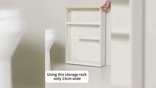 Modern White Iron Wood Shelf Organizer