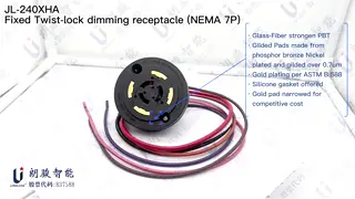 Fixed Twist Lock Dimmable Receptacle 5P 7P Curved Contact Plate 5/7 Pin Options