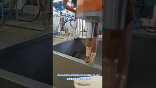 Wedling the 1.5mm stainless box/cabinet with portable spot welder