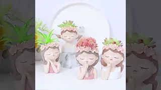 Cute Girl Face Planter for Home Decor