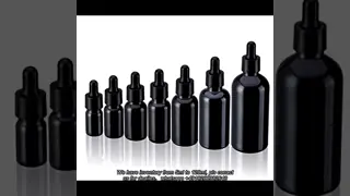 Black glass cosmetic bottles