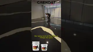 This is epoxy resin artistic flooring—not paint, not cement, but an artwork you can step on