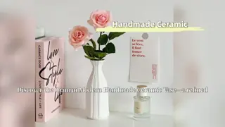 Artistic Ceramic Vase with Flowing Line Design